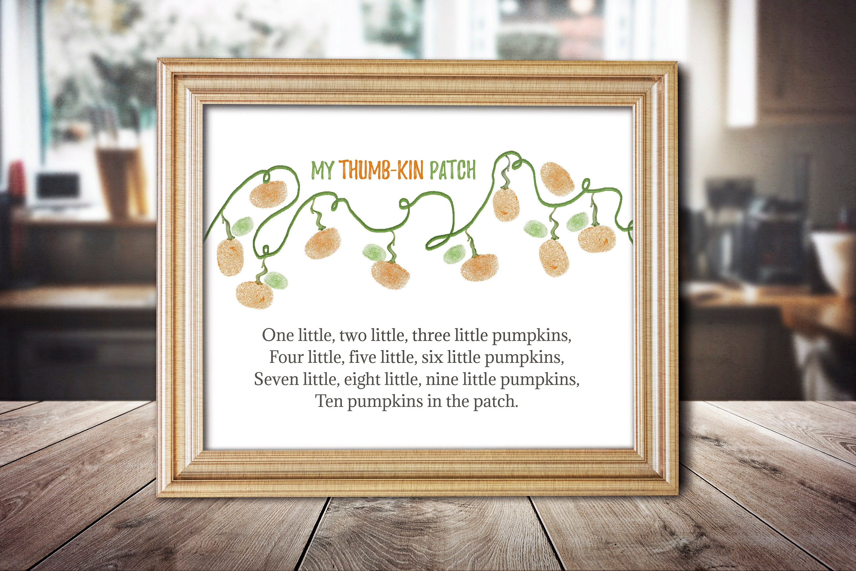 Ten Little Pumpkins Thumbprint Art, Preschool Printable, Kindergarten ...