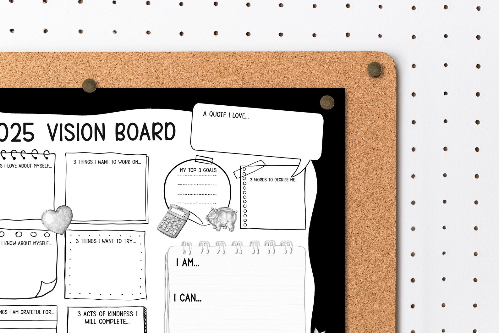 2025 Vision Board Template: Social Emotional Learning Goal Setting ...