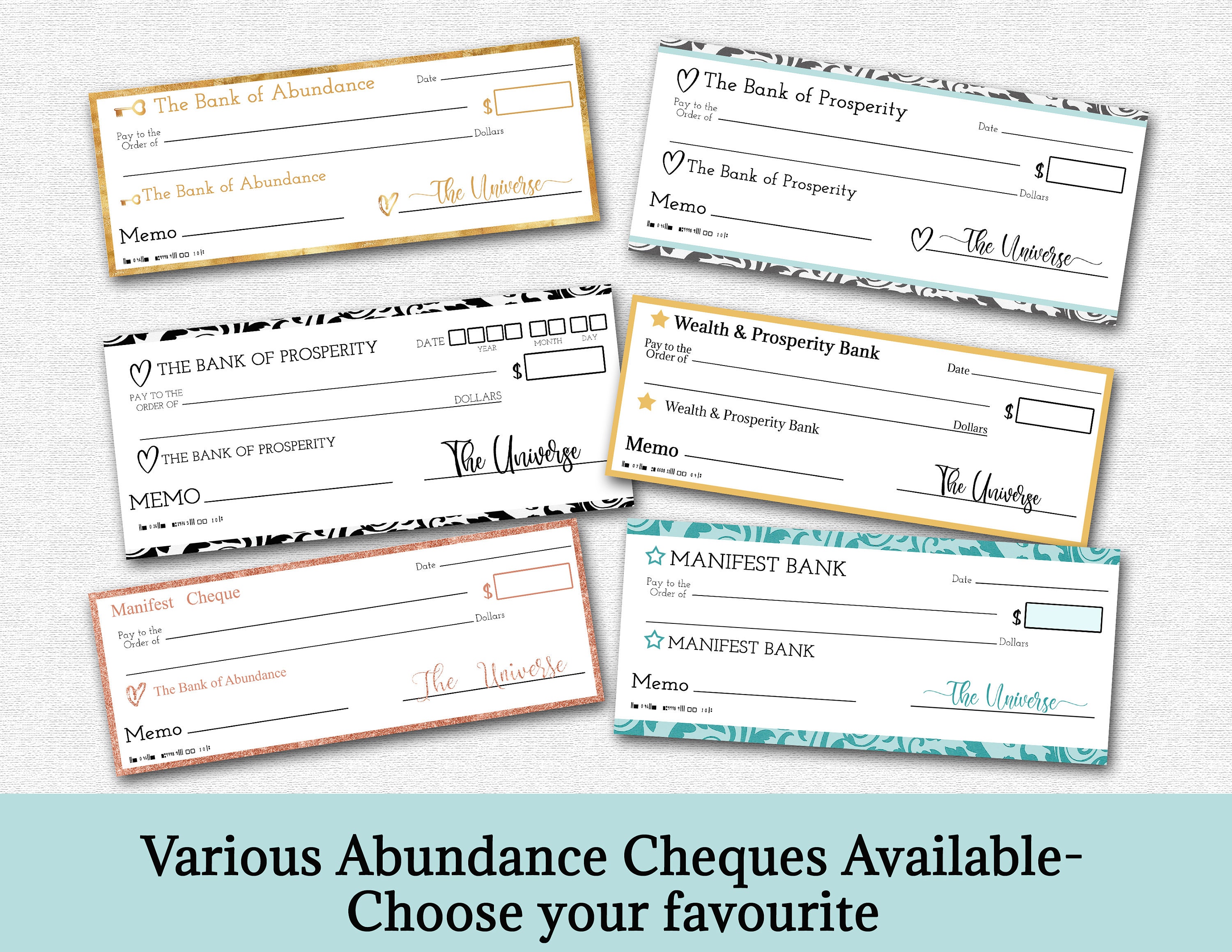 Printable Blank Dream Cheque Vision Board Printable - Etsy Canada