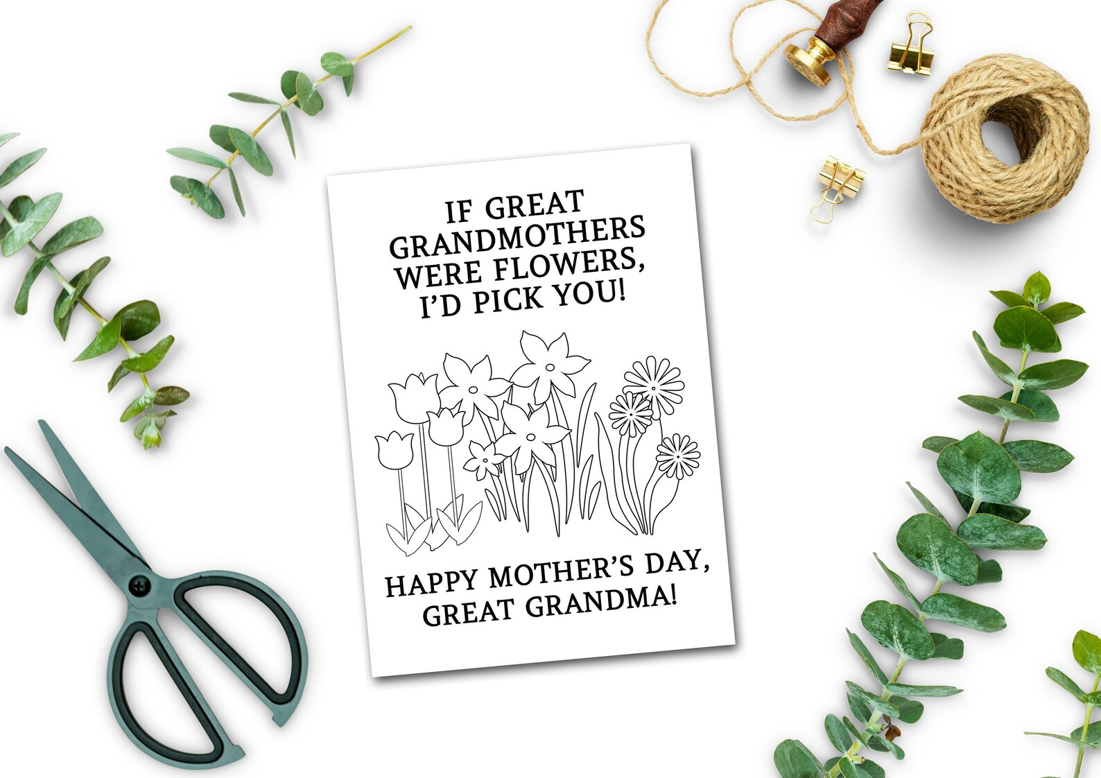 Great Grandma Gifts Printable Mothers Day Card for Great | Etsy