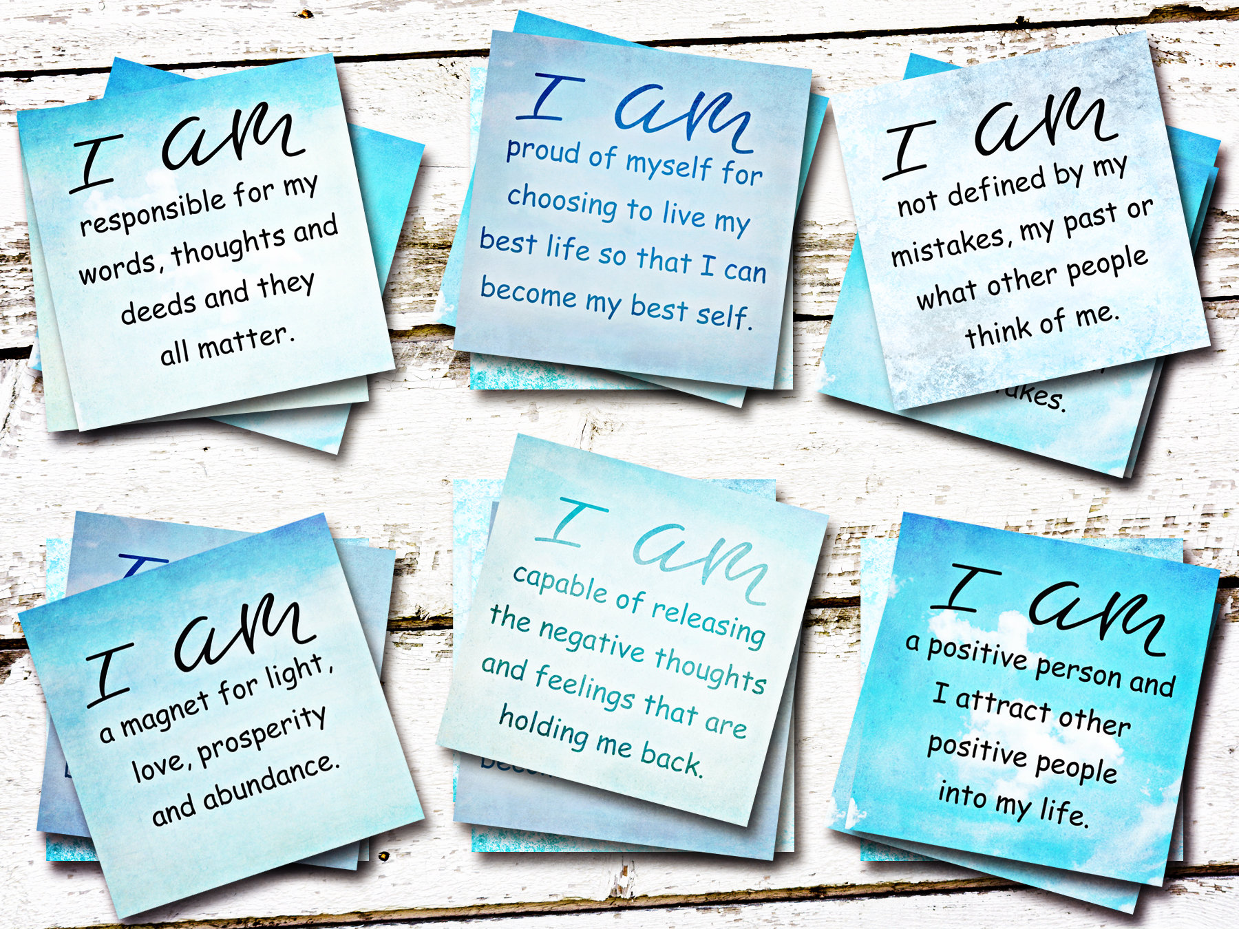 Daily Positive Affirmation Cards Instant Download Meditation | Etsy