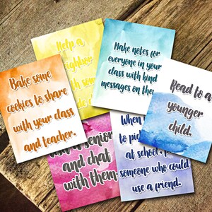Random Acts of Kindness Cards for Kids an INSTANT DOWNLOAD, Printable ...
