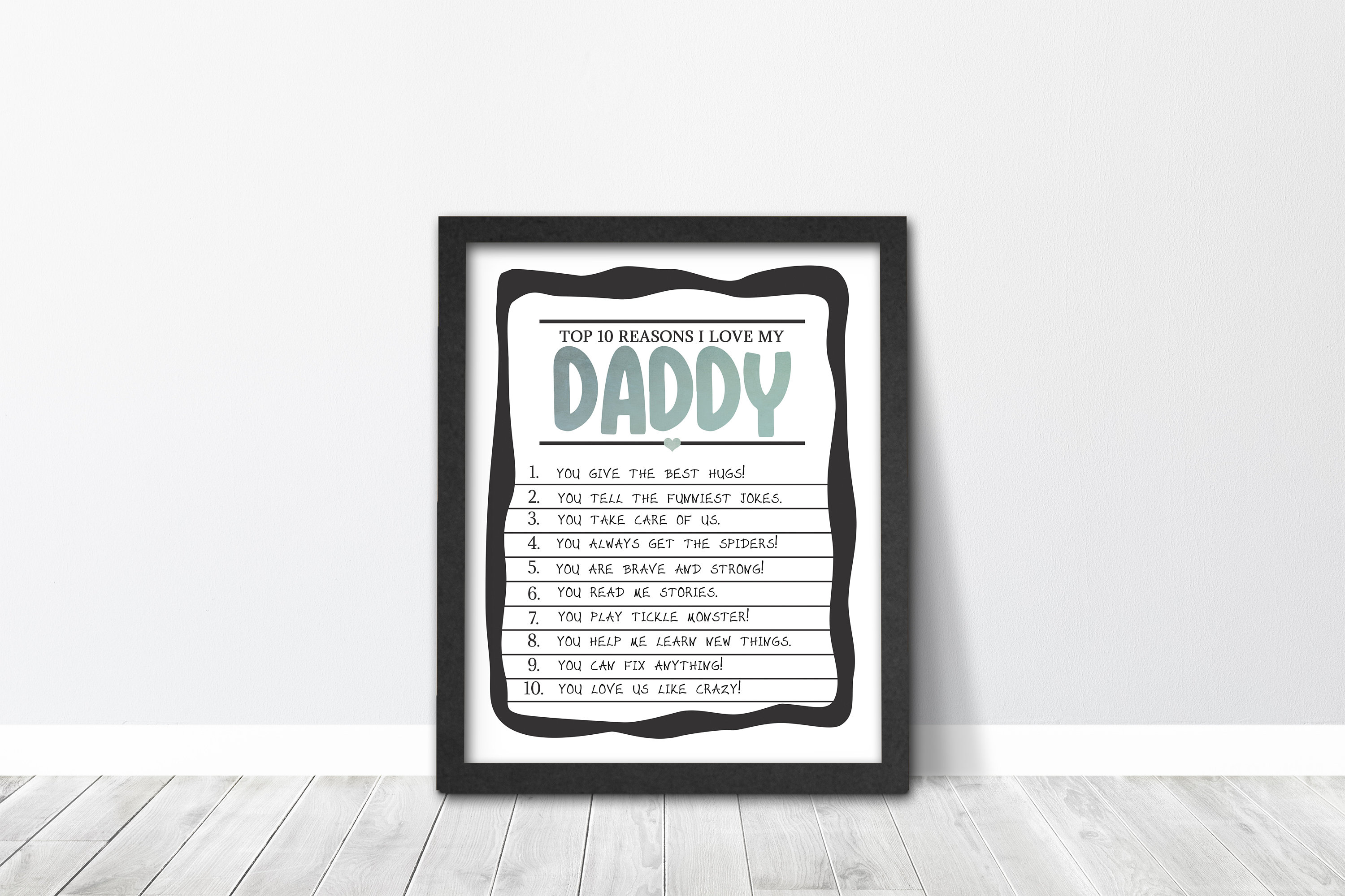 Daddy Top 10 List, Ten Reasons I Love You, Fathers Day Gift From ...