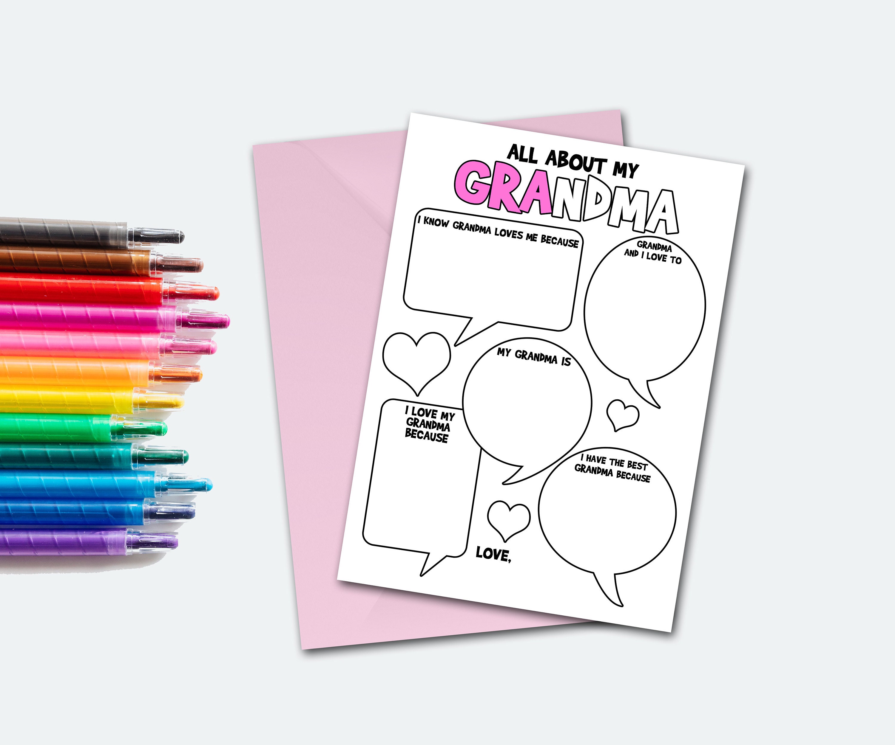 All About Grandma Card Printable Mothers Day Card for | Etsy