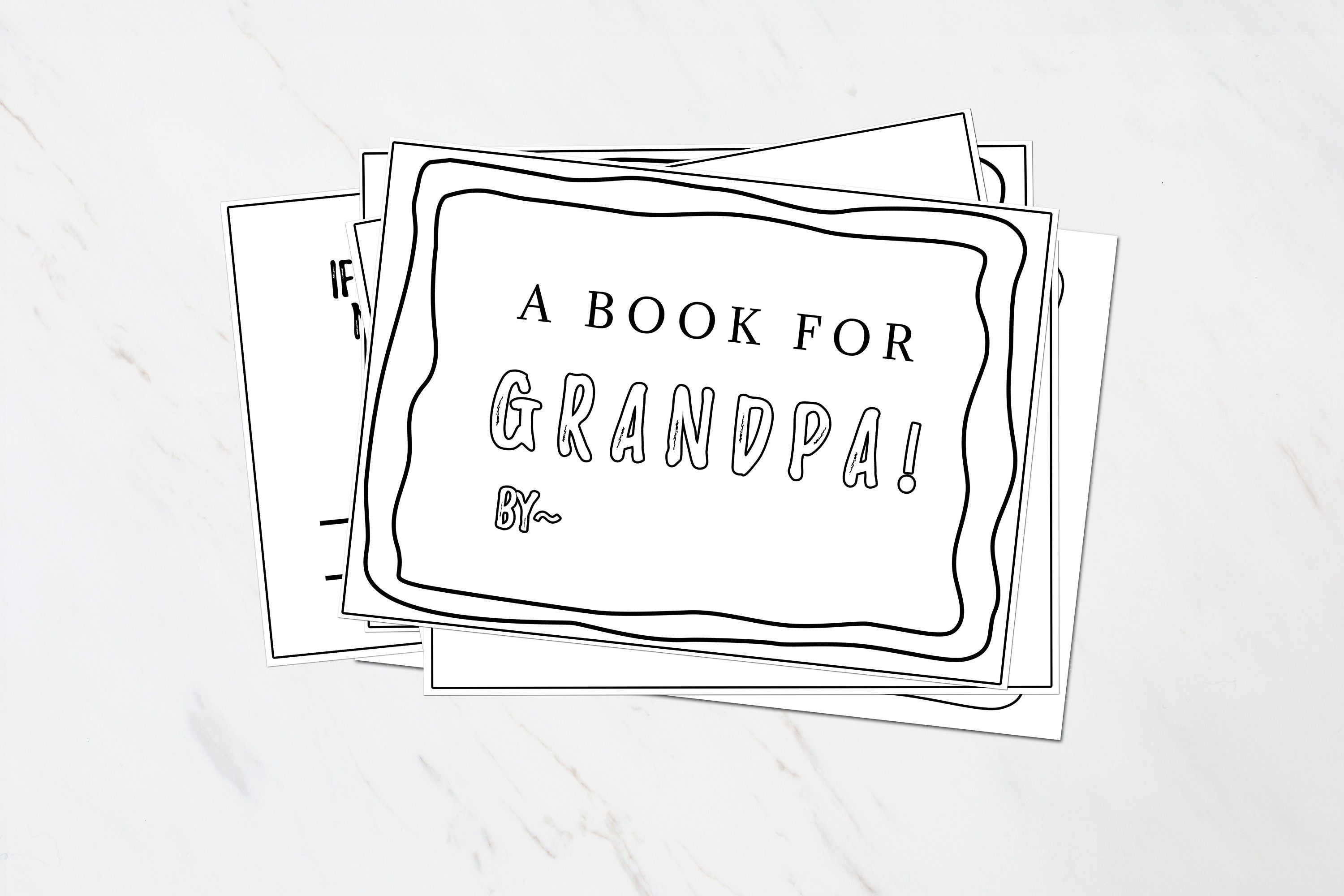 Printable Book Grandpa Kids Coloring Pages Personalized - Etsy Canada