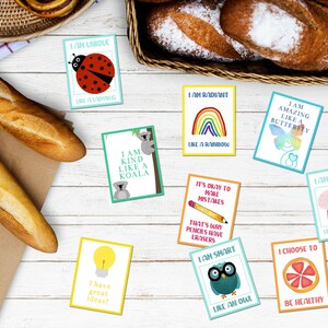 Positive Affirmation Cards for Kids, Printable Lunchbox Notes for ...