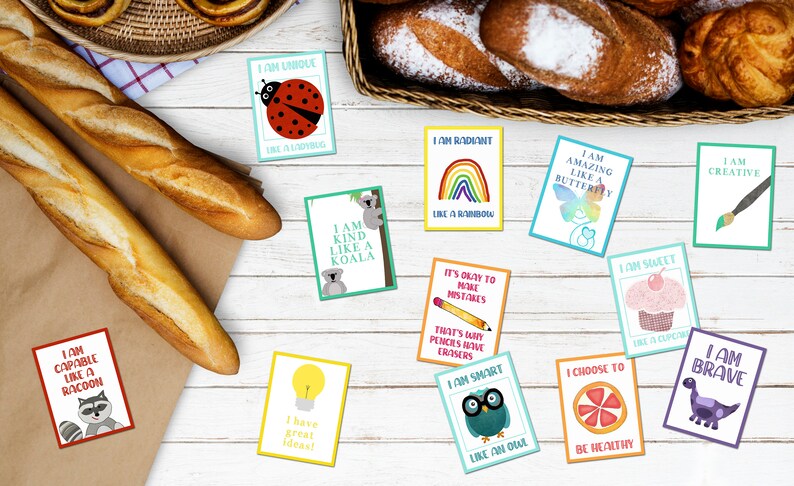 Positive Affirmation Cards for Kids Printable Lunchbox Notes | Etsy