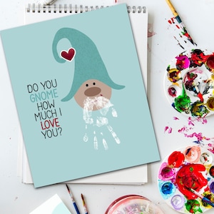 Gnome Handprint Craft for Kids, Valentine's Day Gift for Daddy, Toddler ...