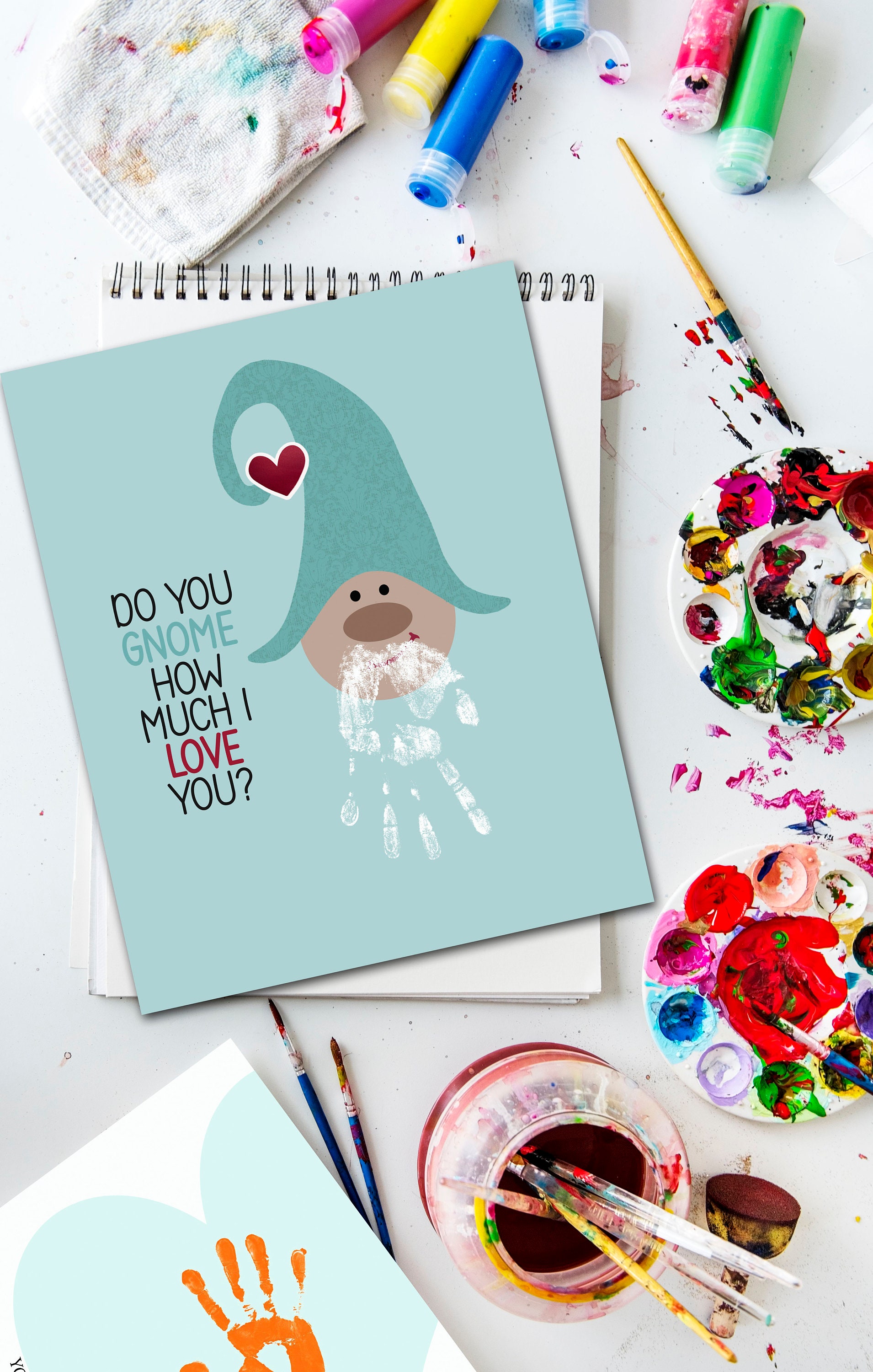 Gnome Handprint Craft for Kids Valentine's Day Gift for | Etsy