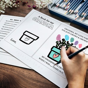 Printable Grandma Book, Personalized Birthday Gift From Grandson ...