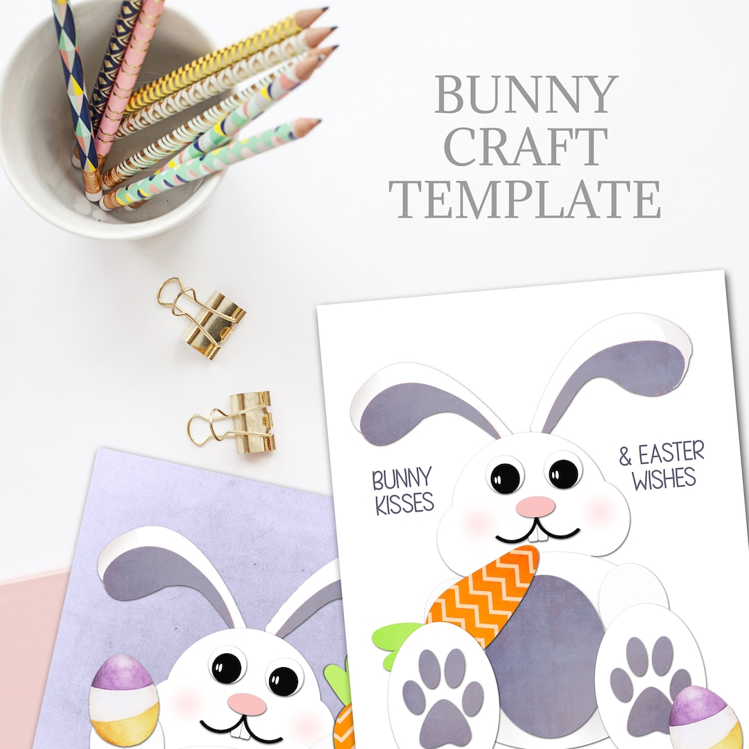 Make Your Own Easter Bunny Craft Template for Kids, DIY Spring Art ...