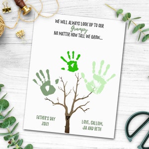 Personalized Handprint Art, Custom Fathers Day Gift Idea Dad, Printable ...