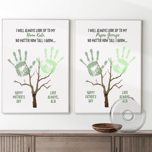 Personalized Handprint Art, Custom Fathers Day Gift Idea Dad, Printable ...