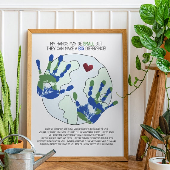 Earth Day Poem and Activity for Students DIY Handprint Craft - Etsy