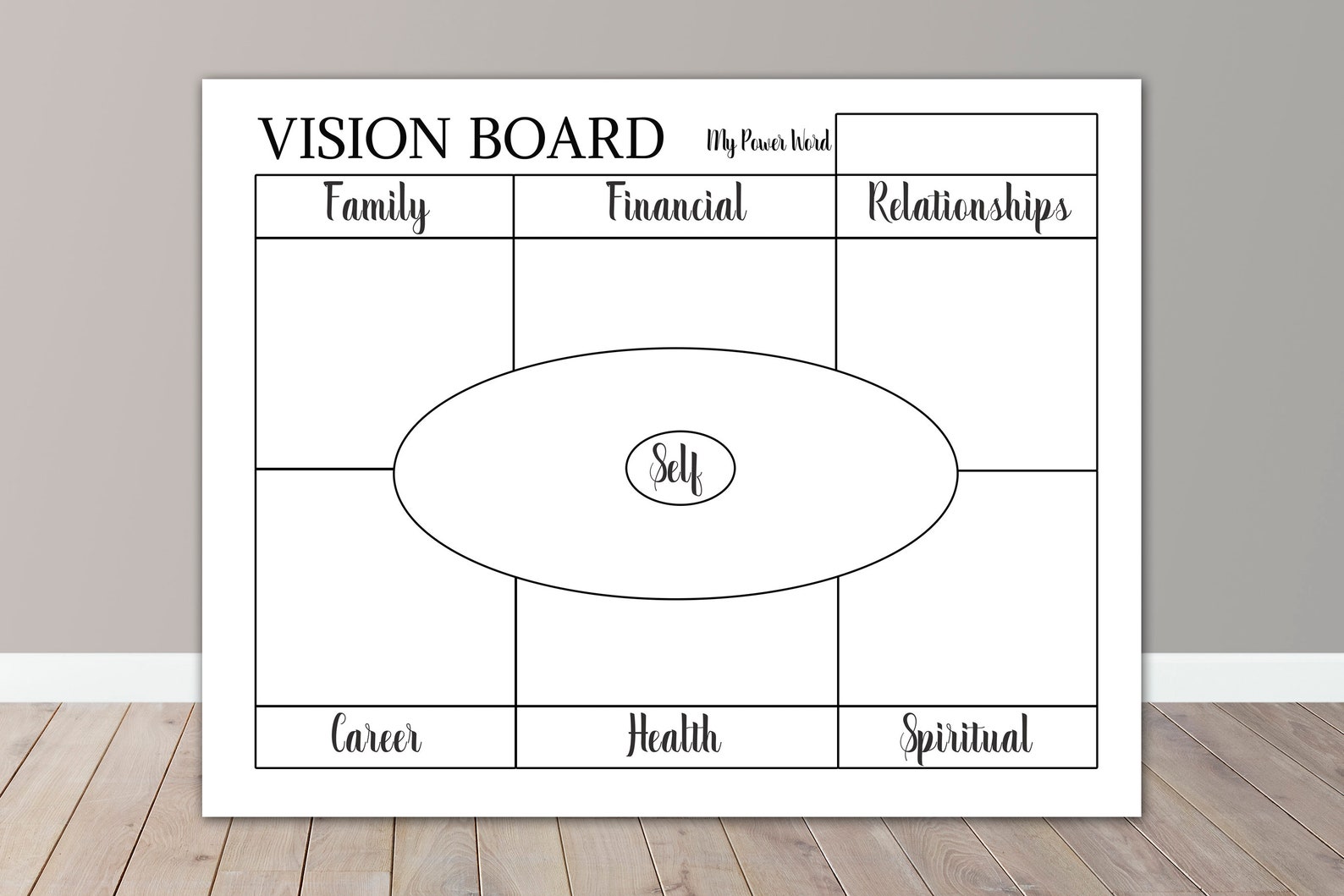 Printable Vision Board, 16x20 11x14, Home Office Printables, Meditation ...