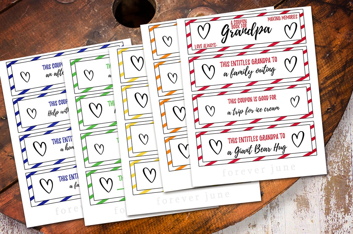 Printable Grandpa Coupons, Grandpa Gifts From Grandchildren ...