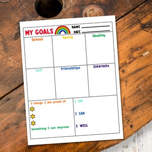 Kids Printable Vision Board Kit, Homeschool Worksheets for Kids, Goal ...