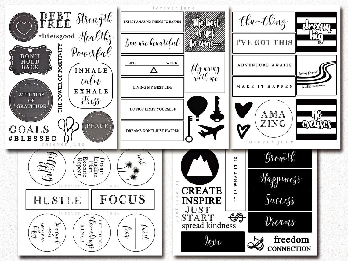 Vision Board Printables, Dream Board Words, Manifesting Planner Cards ...