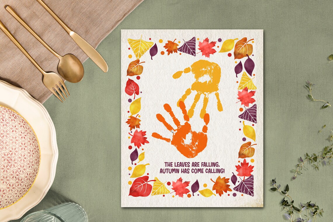 DIY Handprint Art Fall Leaves Craft for Teachers Autumn - Etsy Canada