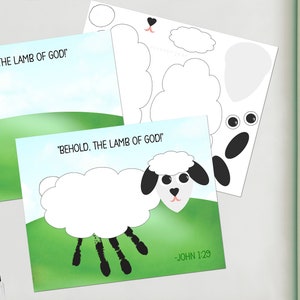 Easter Handprint Craft, Printable Lamb of God Passover Card, Religious ...