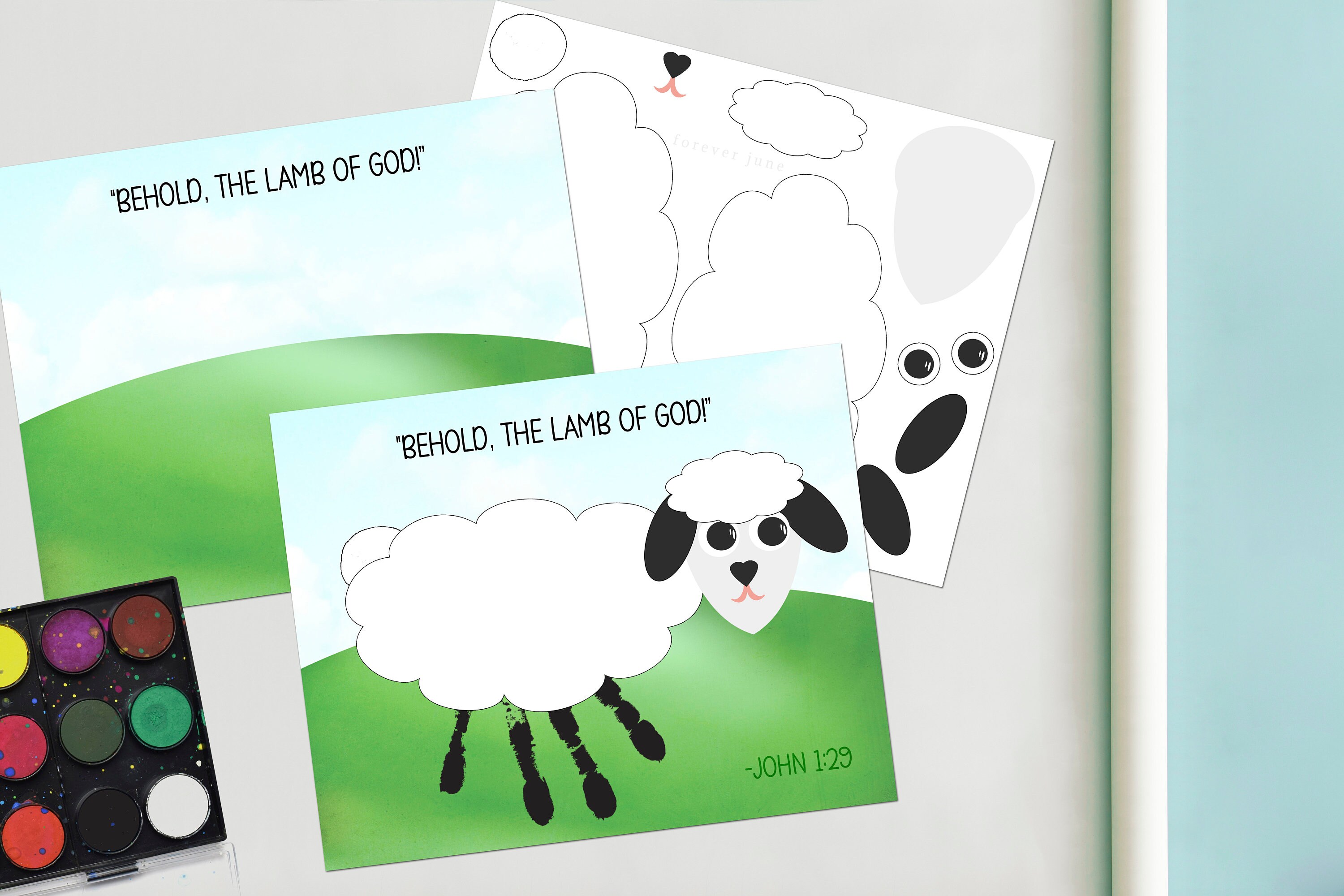 Easter Handprint Craft Printable Lamb of God Passover Card - Etsy Canada