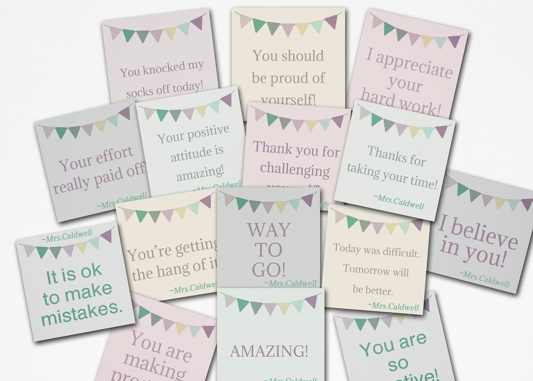 Personalized Notes From Teacher, Encouragement Cards for Students ...