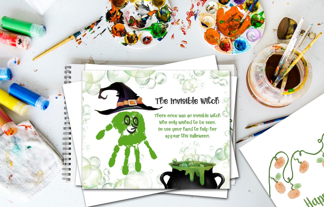 Kids Halloween Crafts, DIY Handprint Art, Preschool Printables, Spooky ...