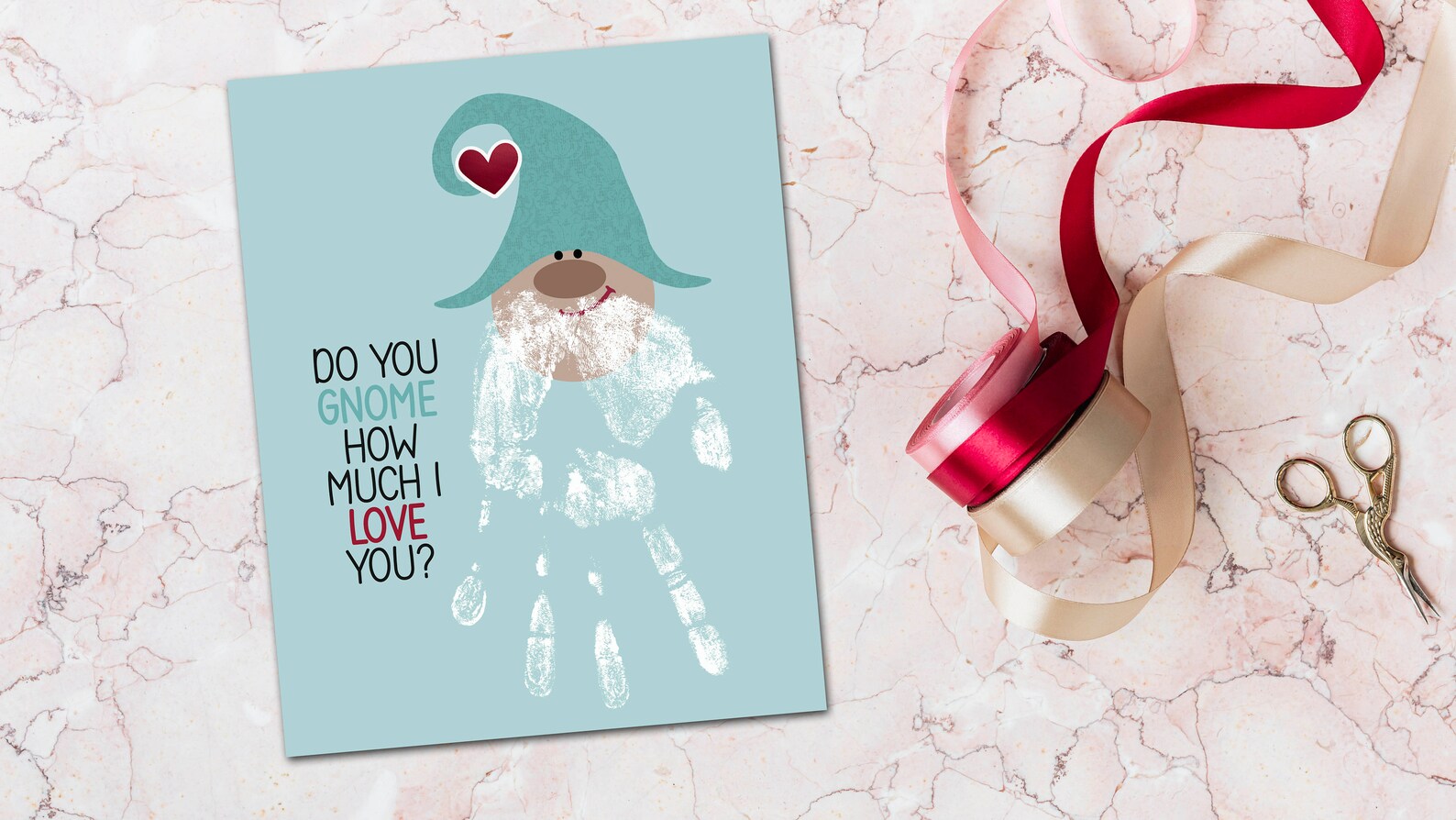 Gnome Handprint Craft for Kids Valentine's Day Gift for - Etsy