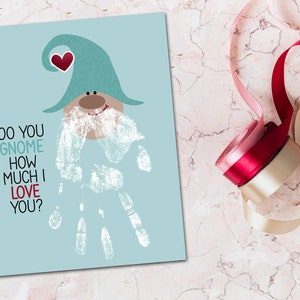 Gnome Handprint Craft for Kids, Valentine's Day Gift for Daddy, Toddler ...