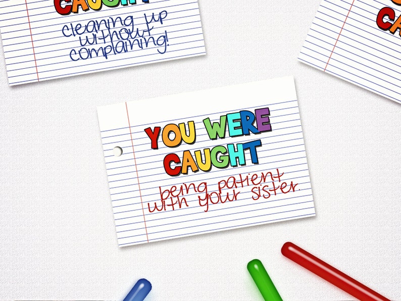 You Were Caught Cards, Student Kindness Cards From Teachers, Printable ...