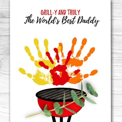 Father's Day Gift Handprint Art Fathers Day Craft for Kids - Etsy