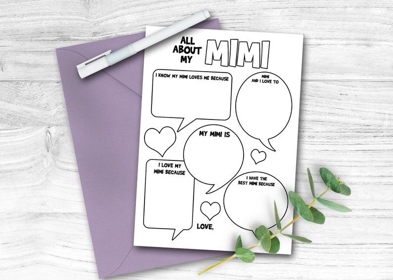 Printable Mimi Card Personalized Mothers Day Cards for Mimi - Etsy