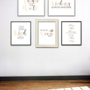 Set of 5 Kindness Posters Printable Wall Art With - Etsy Canada