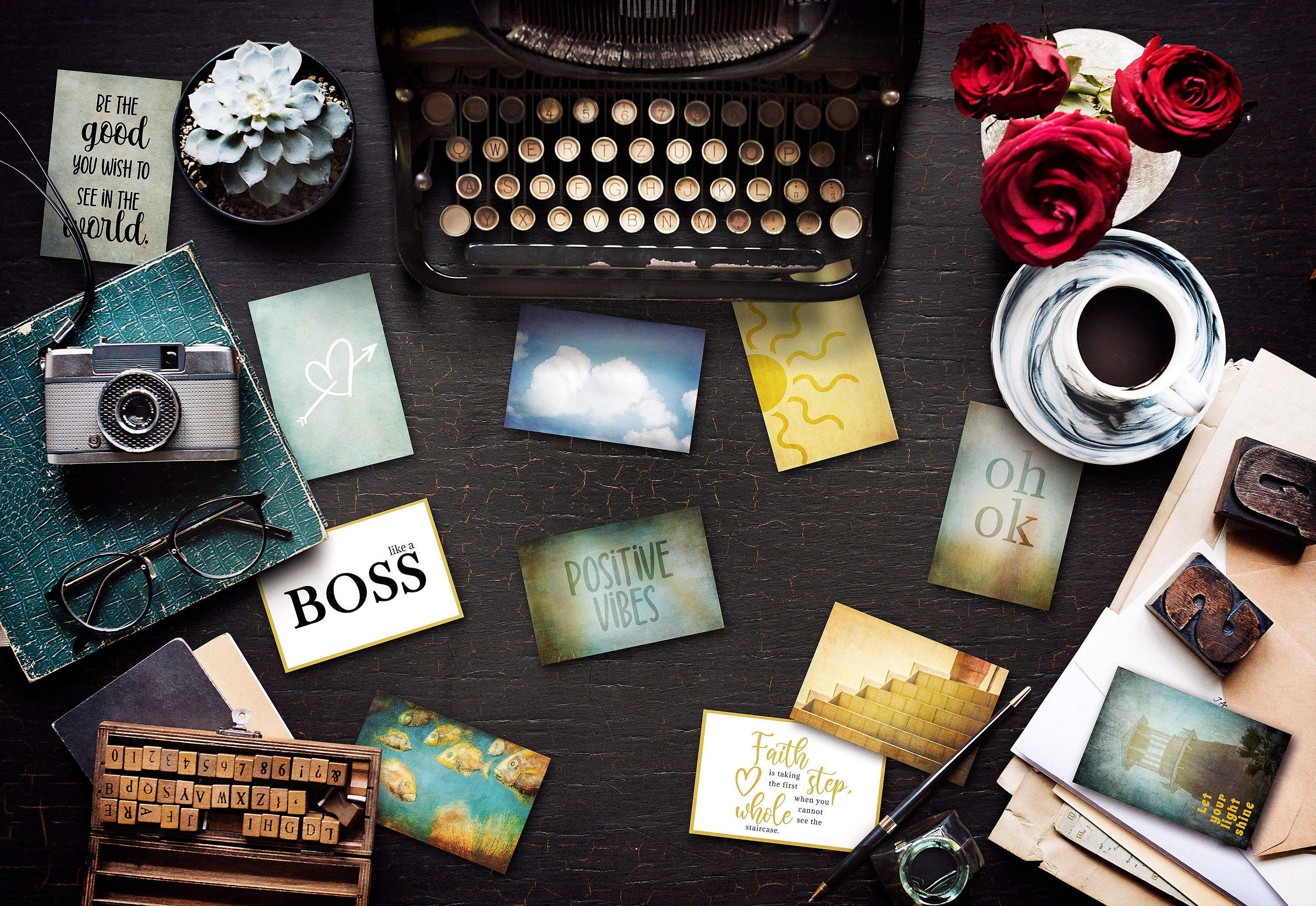 Vision Board Printables, VSCO Wall Collage Kit, Positive Affirmations ...