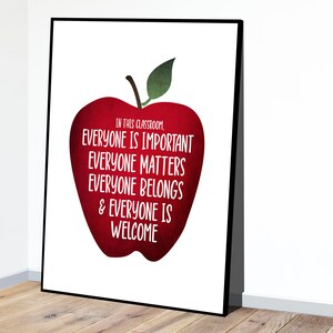 Printable Classroom Poster, Back to School Decor, Diversity Art Poster ...