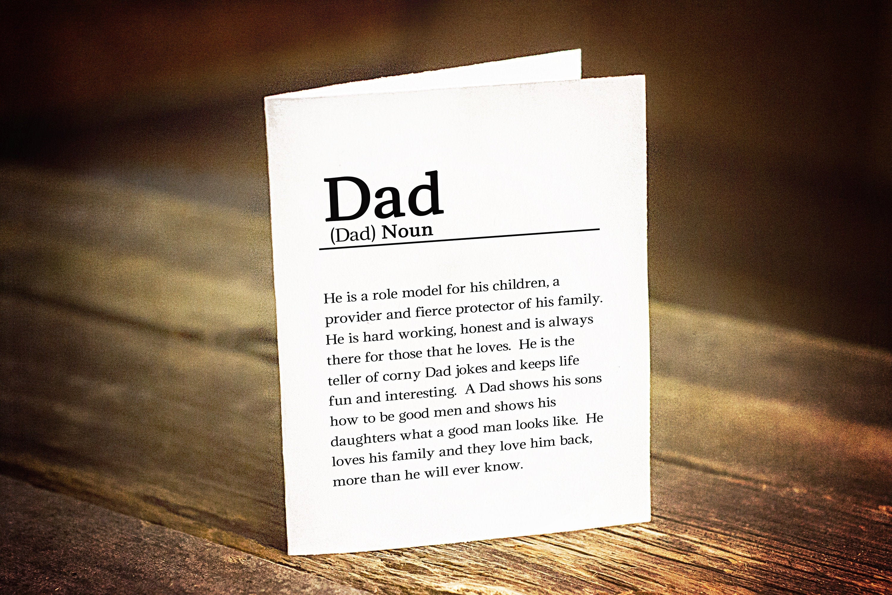 Dad Definition Card Printable Birthday Card for Dad Instant | Etsy