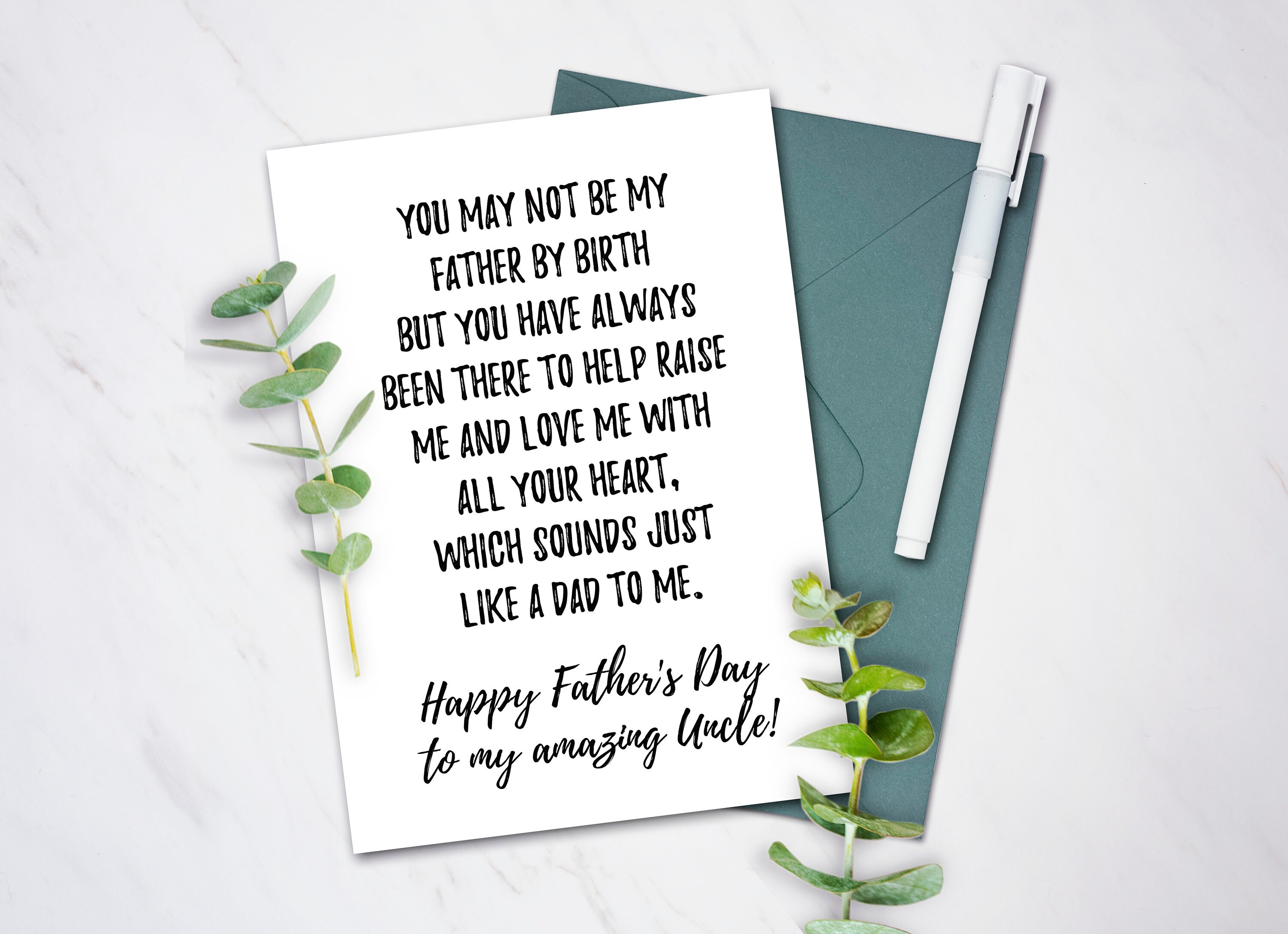 Printable Father's Day Card for Uncle From Nephew or - Etsy