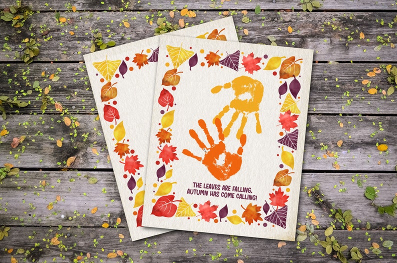 DIY Handprint Art, Fall Leaves Craft for Teachers, Autumn Decor ...