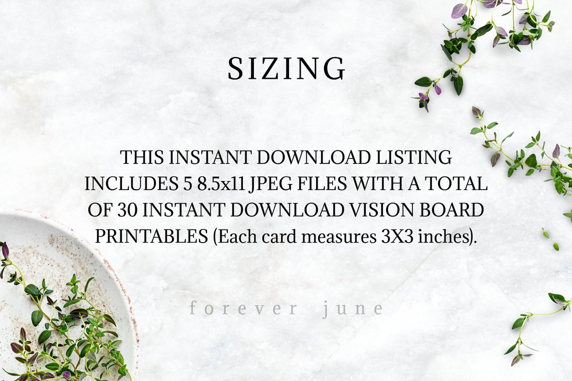 Vision Board Printables Planner Cards With Inspirational - Etsy