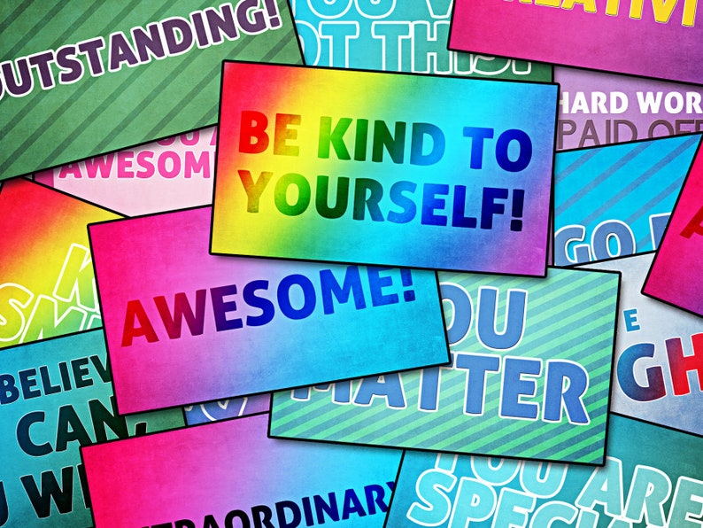 Lunch Box Notes for Children Printable Kindness Cards for - Etsy Canada