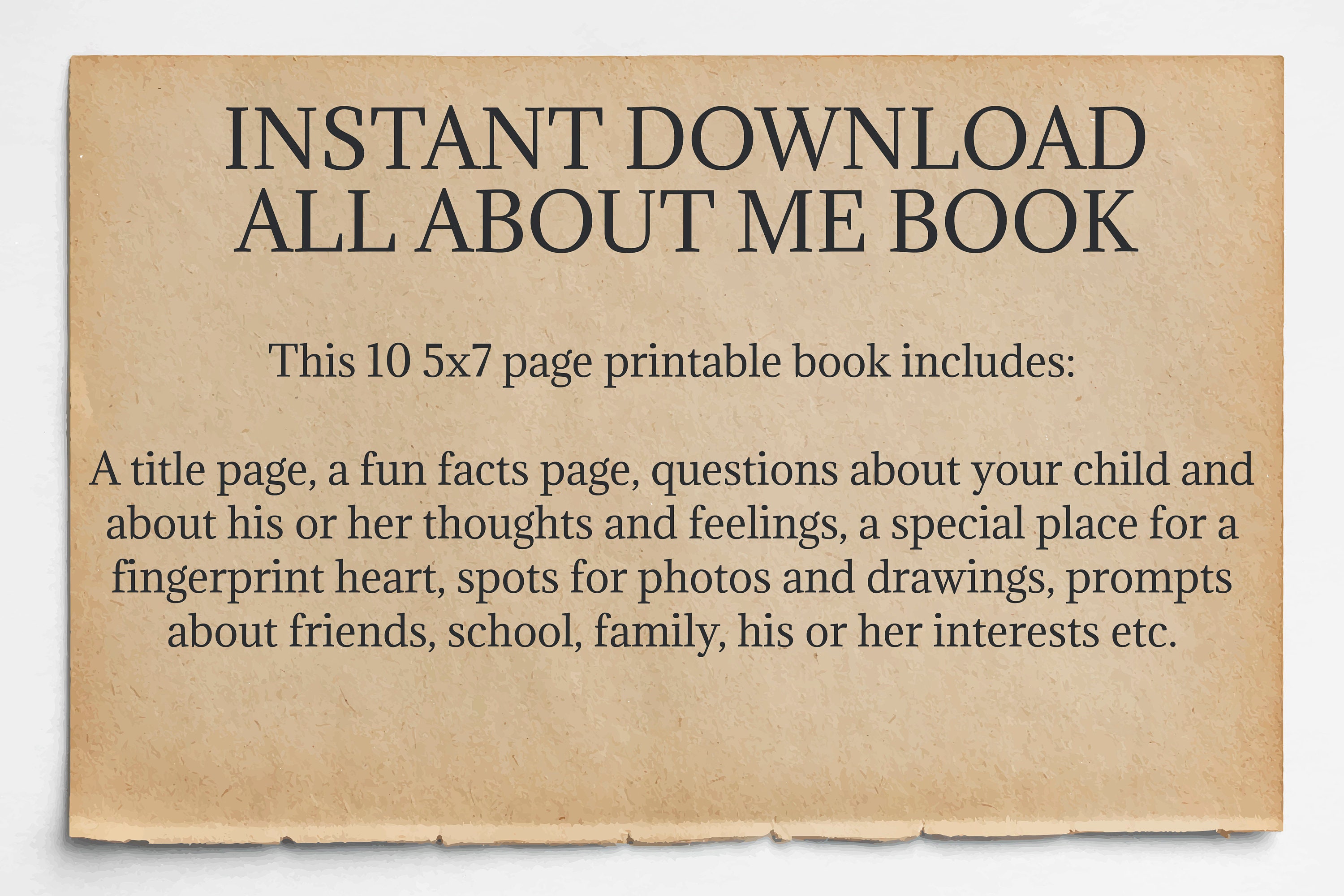 Printable All About Me Book Instant Download DIY Craft Kit - Etsy Canada