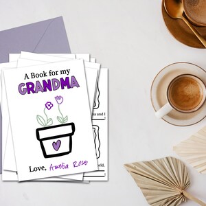 Printable Grandma Book, Personalized Birthday Gift From Grandson ...