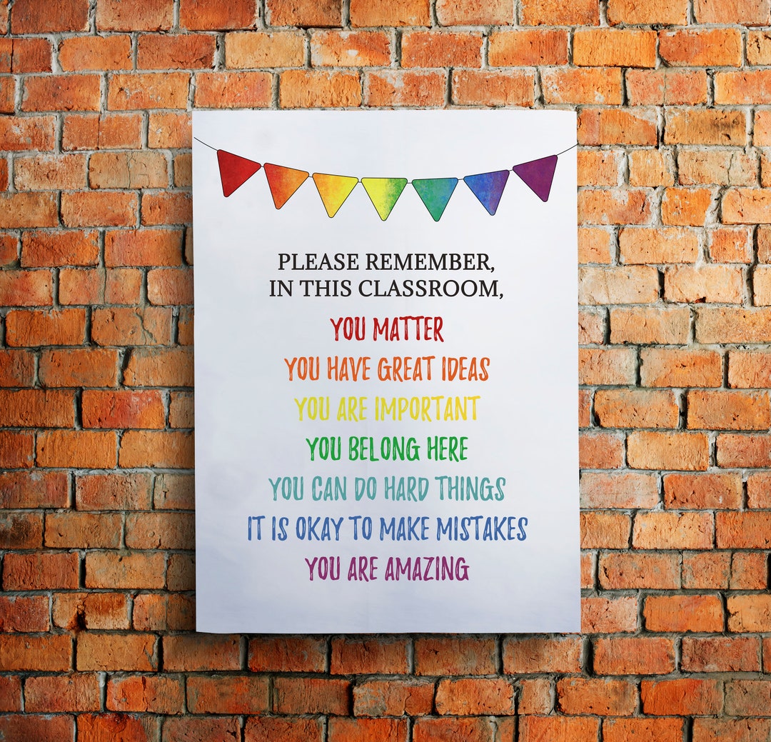 Motivational Classroom Decor, Printable Sign for Teachers, Back to ...