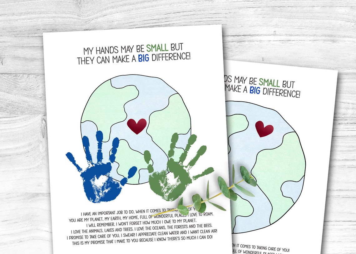 Earth Day Poem and Activity for Students DIY Handprint Craft - Etsy