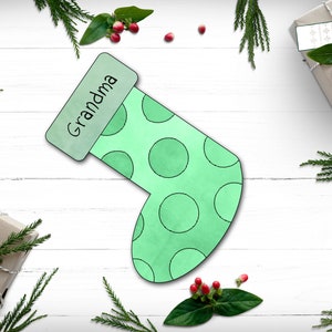 Printable Christmas Crafts for Kids, Stocking Template, Kindergarten ...