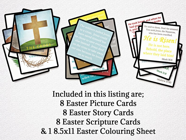 Easter Scripture Prayer Cards for Kids, Printable Bible Verse Cards ...