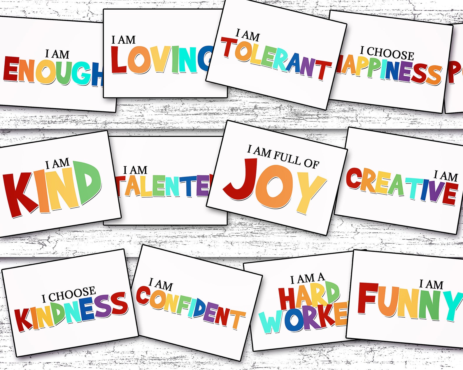 Kids Positive Affirmation Cards Downloadable Kindness Cards | Etsy Canada