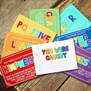 You Were Caught Cards, Student Kindness Cards From Teachers, Printable ...