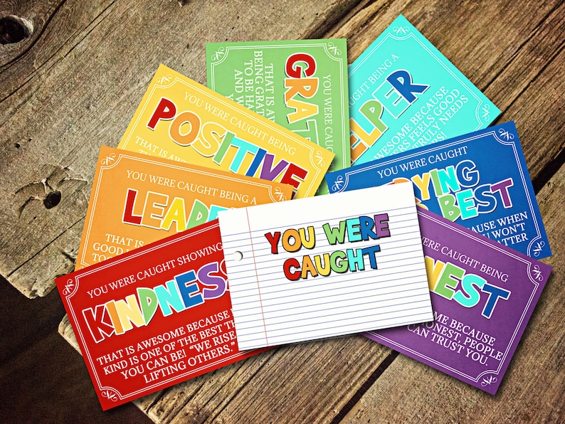 You Were Caught Cards Student Kindness Cards From Teachers | Etsy