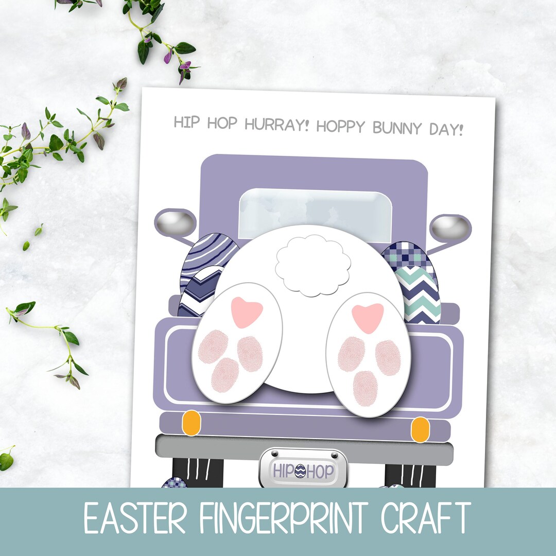 Easter Bunny Butt Craft Kit, DIY Thumbprint Homeschool Activity ...